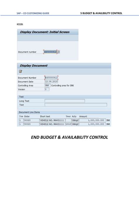 Sap Co Budgeting And Avalability Control Pdf Technology And Computing