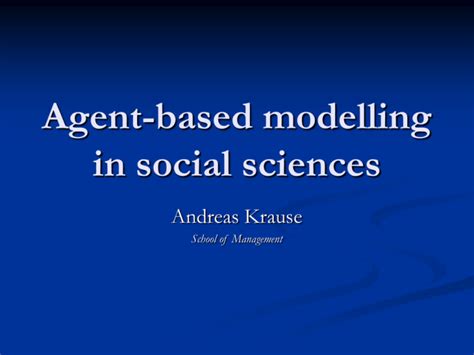 Agent Based Modeling In Social Sciences