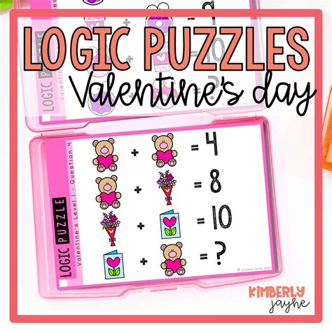 Valentines Day Math Logic Puzzles 1st Grade Extension Tasks For