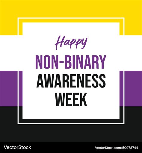 Happy Non Binary Awareness Week Poster Royalty Free Vector