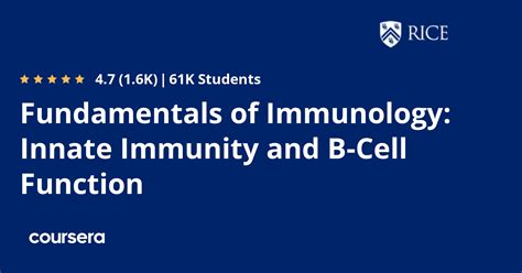 Fundamentals Of Immunology Innate Immunity And B Cell Function Coursya