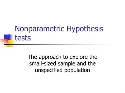 ppt exploring small sample nonparametric tests powerpoint