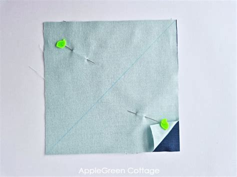 How To Make Half Square Triangles Two At A Time AppleGreen Cottage