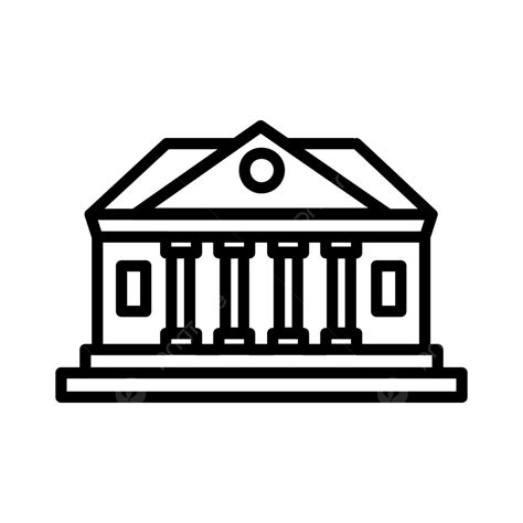 Bank Line Icon Vector Architecture Bank Bank Branch Png And Vector