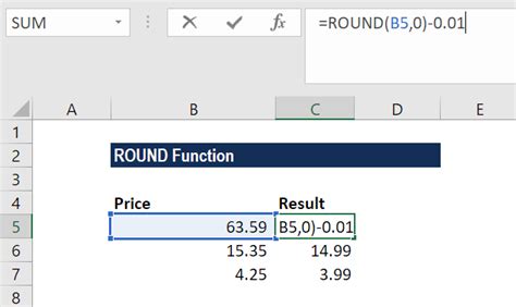 Round Function Excel Formula Examples How To Use
