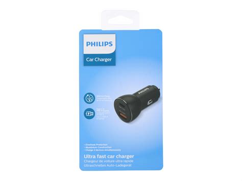PHILIPS Dual KFZ USB Lader 12 24V 1A 36W USB A USB C Schwarz