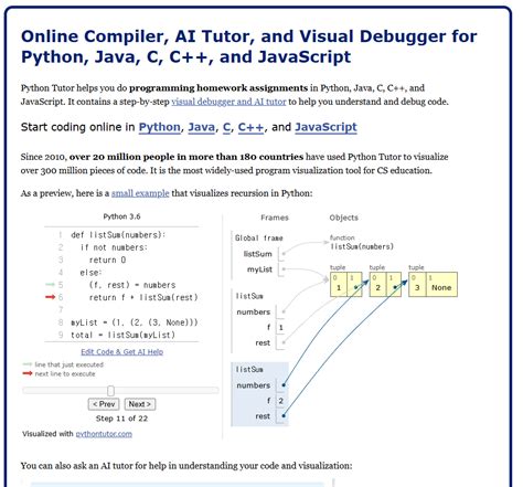 Python Tutor A Powerful Tool For Visualizing Code Execution