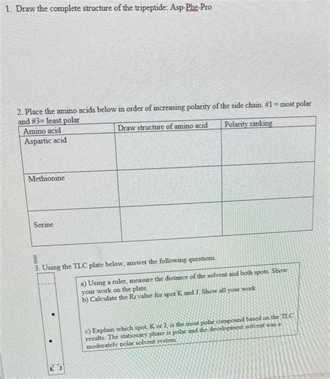 Solved 1 Draw The Complete Structure Of The Tripeptide