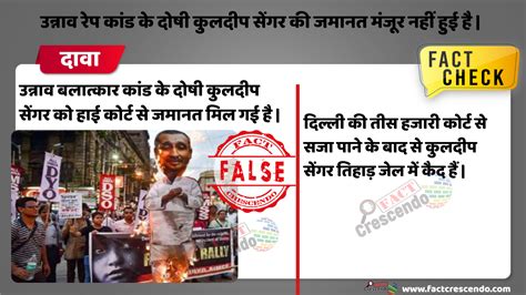 उन्नाव रेप कांड के दोषी कुलदीप सेंगर की जमानत मंजूर नहीं हुई है