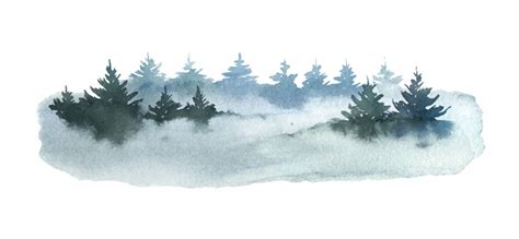 전나무 나무가있는 수채화 벡터 겨울 풍경 흰색 배경에 고립 된 꽃 엽서와 초대장을 인사하는 손으로 그린 그림 수채화에 대한 스톡 벡터 아트 및 기타 이미지 Istock