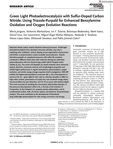 Pdf Green Light Photoelectrocatalysis With Sulfur Doped Carbon Nitride Using Triazole Purpald
