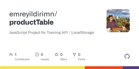 Github Emreyildirimn Producttable Javascript Project For Training Api Localstorage