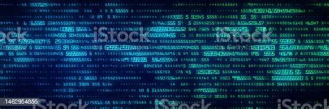 Digital Background Green And Blue Matrix Coding Or Hacking Concept Abstract Data Concept 3d