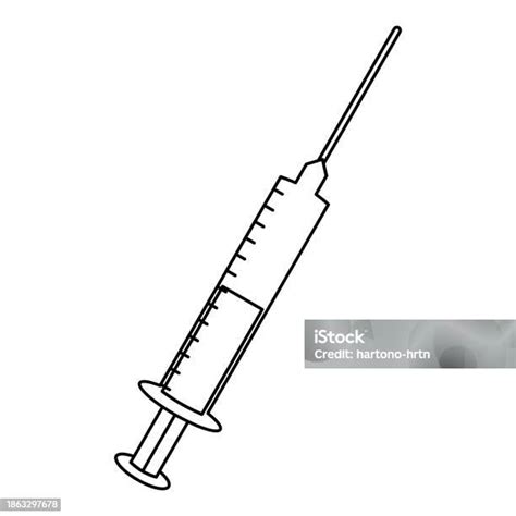 주입 라인 아트 건강 관리 테마와 라인 아트 벡터 스타일이 있는 벡터 일러스트레이션입니다 편집 가능한 벡터 요소 간호사에 대한 스톡 벡터 아트 및 기타 이미지 Istock
