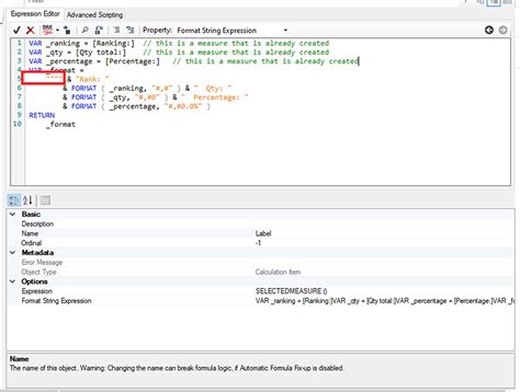 Configuring Writing Format String Expression In Tabular Editor In