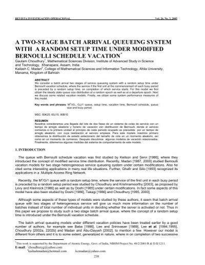 A Two Stage Batch Arrival Queueing System With A Random Setup Time