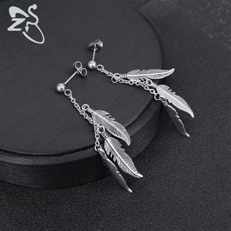Zs 1 пара серьги в виде перьев для женщин и мужчин Kpop корейские серьги Brincos серьги с