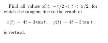 Solved Find all values of t π Chegg