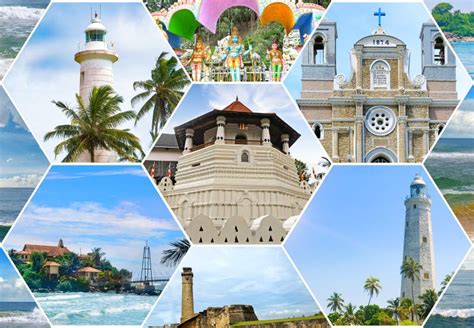 Monumentos Arquitectónicos De Sri Lanka Fuerte De Templos De Los Faros Collage Foto de