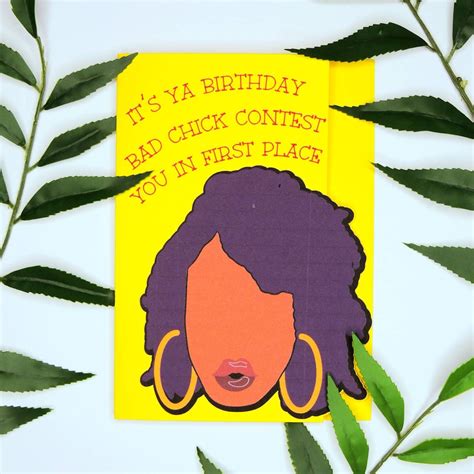 Bad Chick African American Birthday Card Etsy