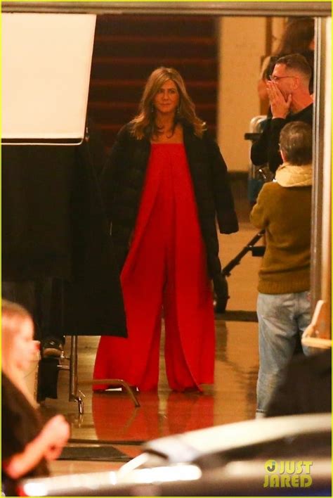 Jennifer Aniston Wears Red Gown On Set Of New Apple Show Photo Jennifer Aniston