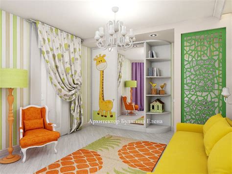 Яркая детская и смешные животные на стенах Идеи домашнего декора