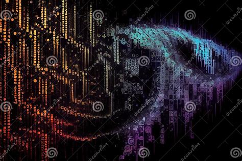 Abstract Futuristic Cyberspace With Binary Code Stock Illustration