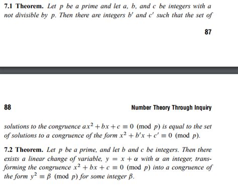 Solved 7 1 Theorem Let P Be A Prime And Let A B And C Be Chegg Com