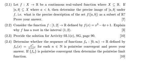 solved 2 1 ﻿let f x→r ﻿be a continuous real valued