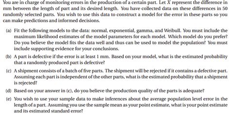You Are In Charge Of Monitoring Errors In The