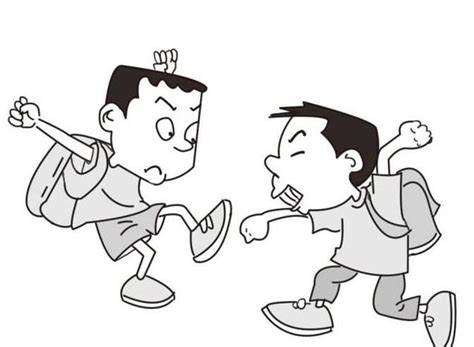 两个人打架的简笔画卡通怎么画（漂亮19张） 简笔画图片大全