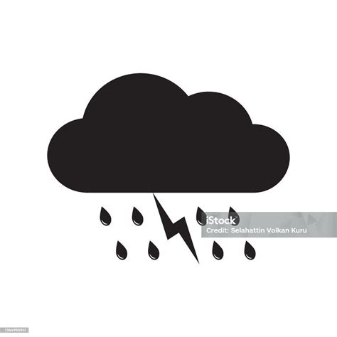 Rain Nimbus Cloud Symbol Icon Vector Illustration On White Background Rain Nimbus Cloud Symbol Icon Vector Illustration On White Background