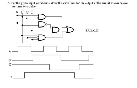 Solved 7 For The Given Input Waveforms Draw The Waveform