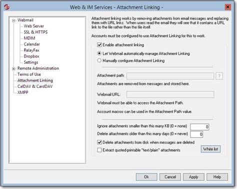 Configuring Mdaemons Attachment Linking Feature For Inbound Or Outbound Messages