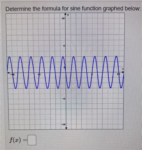 solved determine the formula for sine function graphed