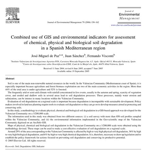 Combined Use Of Gis And Environmental Indicators For Assessment Of Chemical Physical And