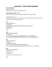 LESSON DATA PROCESSING Pdf LESSON DATA PROCESSING DATA SORTING Cat Cars Txt Sort Sorts