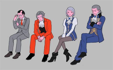 Miles Edgeworth Franziska Von Karma Manfred Von Karma And Winston Payne Ace Attorney And 1