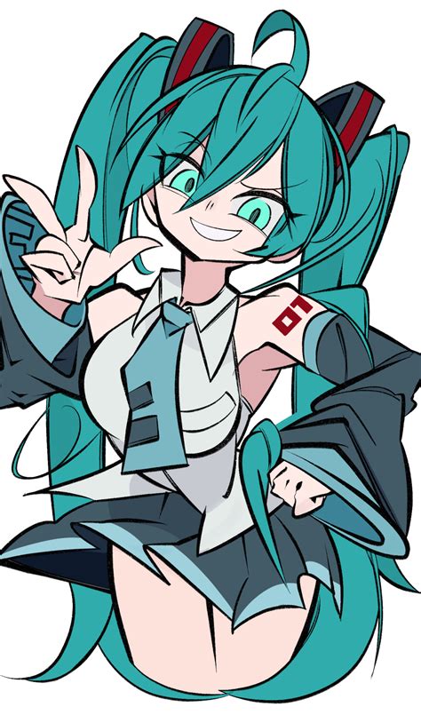 Safebooru 1girl Ahoge Aqua Eyes Aqua Hair Bare Shoulders Black Skirt