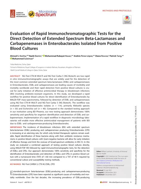 Pdf Evaluation Of Rapid Immunochromatographic Tests For The Direct Detection Of Extended