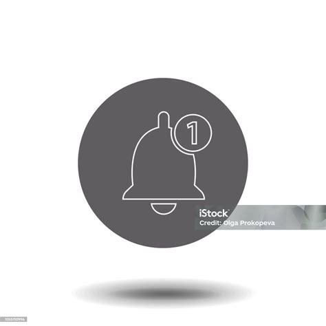 새로운 알림 개요 아이콘입니다 모바일 개념 및 웹 디자인에 대 한 선형 스타일 기호 알람 벨 간단한 라인 벡터 아이콘입니다 심볼 로고 그림입니다 0명에 대한 스톡 벡터 아트