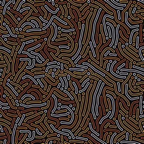 Organic Background With Rounded Lines Diffusion Reaction Seamless Pattern Stock Vector