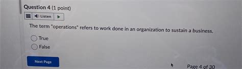 solved question 4 1 ﻿point listenthe term operations