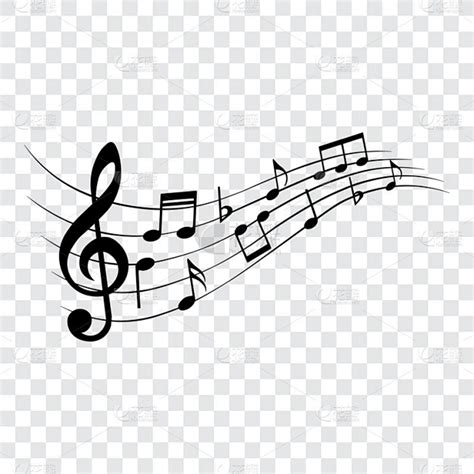 音乐音符，设计元素，孤立，矢量插图。 花瓣网