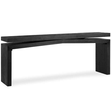 Matthes Reclaimed Pine Console Table Aged Black High Fashion Home