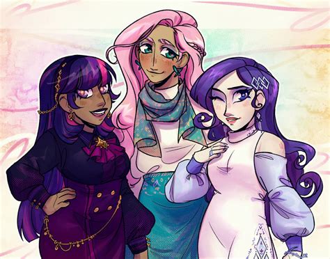 Twilight Fluttershy Rarity Mlp Humanized By Violetwitchhh On Deviantart