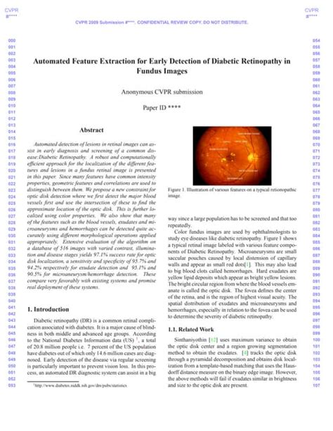 Automated Feature Extraction For Early Detection Of Diabetic Retinopathy I Pdf