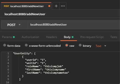 java postman post call to spring controller is always null stack overflow