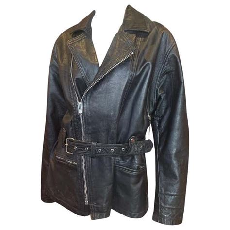 1980s Black Leather Motorcycle Jacket For Sale At 1stdibs
