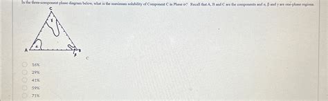 Solved In The Three Component Phase Diagram Below What Is Chegg